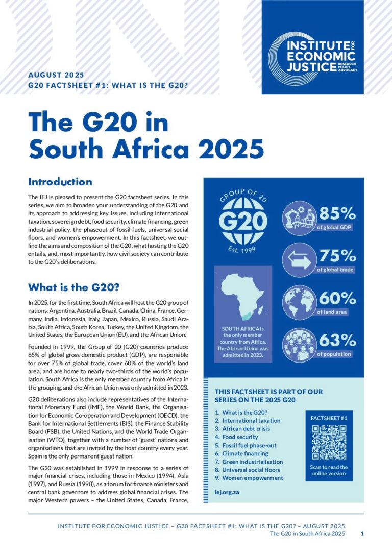 G20 Factsheet 1 | What is the G20? An introductory factsheet | IEJ